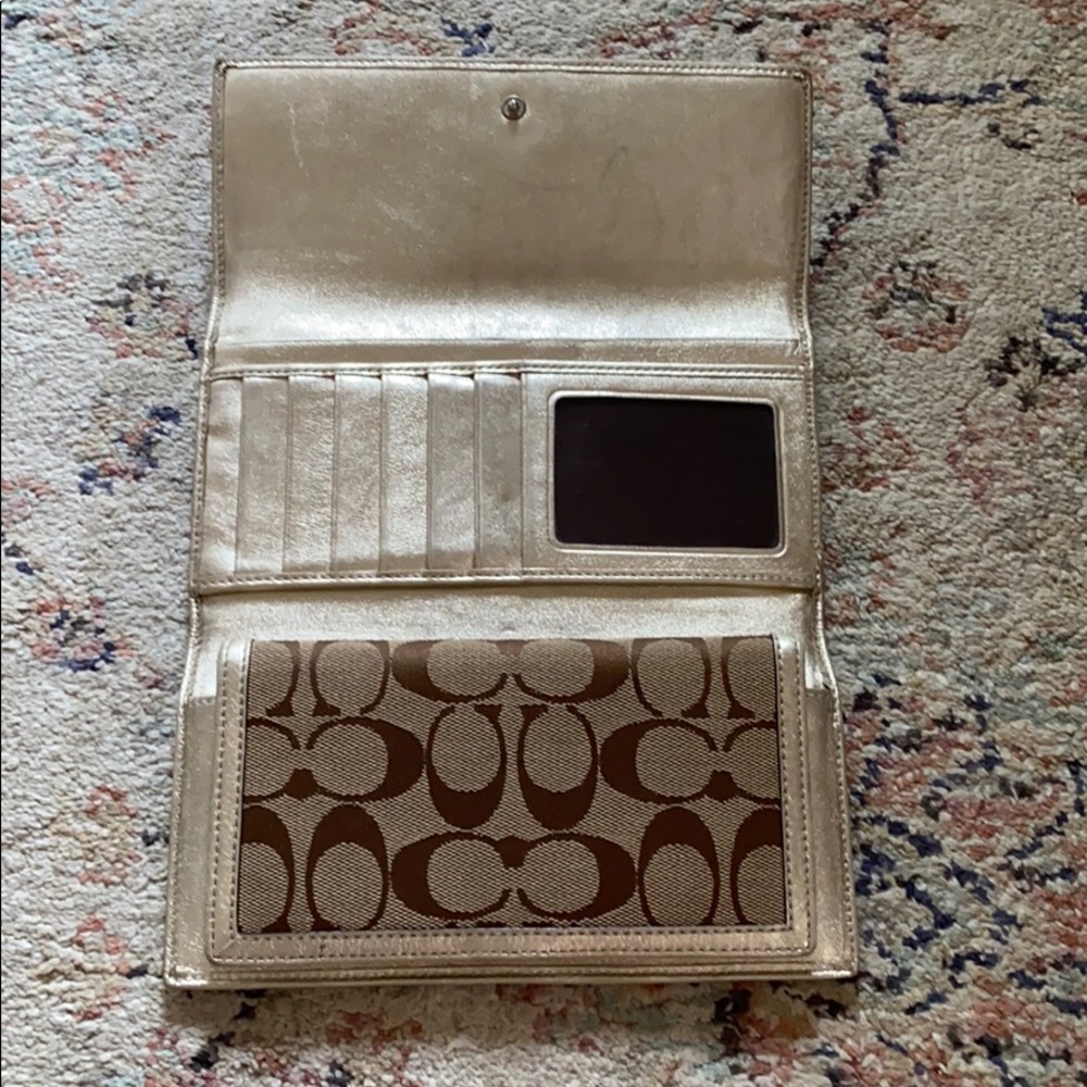 Genuine Coach Wallet With Check Book Cover - Gem